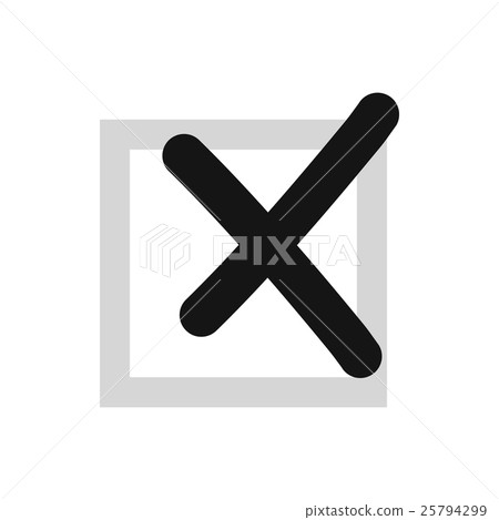 Cross in box icon, flat style - Stock Illustration [25794299] - PIXTA