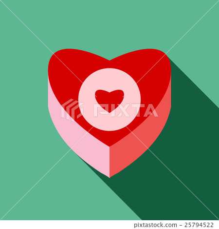 Box heart icon, flat style - Stock Illustration [25794522] - PIXTA