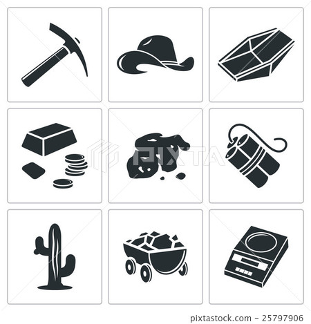 Gold rush Vector Icons Set - Stock Illustration [25797906] - PIXTA