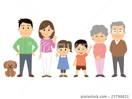 Three household family - Stock Illustration [25798651] - PIXTA