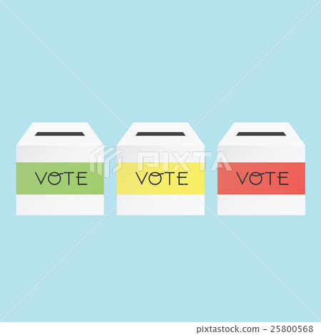 Voting concept by three color ballot box. - Stock Illustration ...