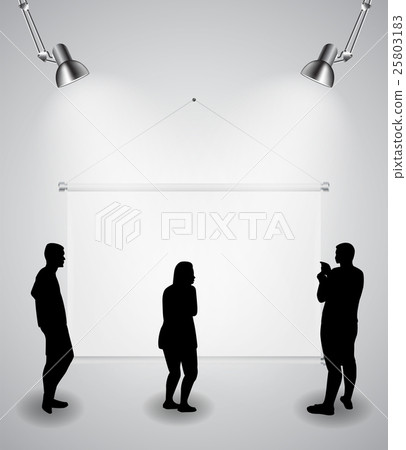 Silhouette of people in Background with Lighting - Stock Illustration ...