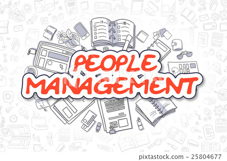 People Management - Cartoon Red Text. Business - Stock Illustration ...