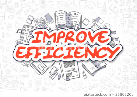 Improve Efficiency - Doodle Red Text. Business - Stock Illustration ...