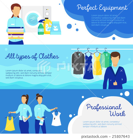 Laundry Banners Set - Stock Illustration [25807643] - PIXTA