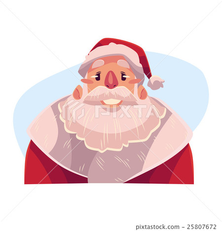 Santa Claus face, smiling facial expression - Stock Illustration ...