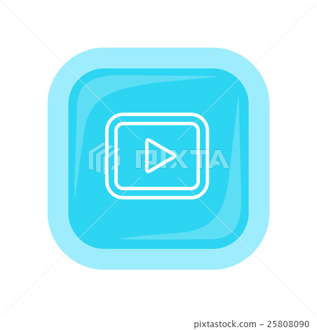 Play Sign Isolated on White. Flat Style Design. - Stock Illustration ...