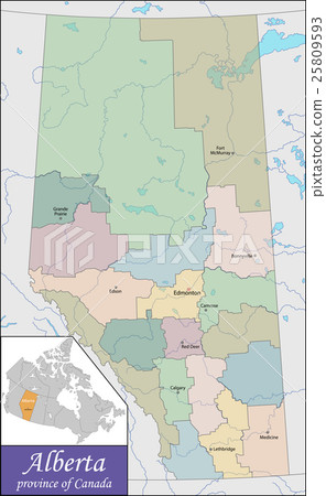 Map of Alberta - Stock Illustration [25809593] - PIXTA