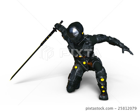Cyborg Swordsman - Stock Illustration [25812079] - PIXTA