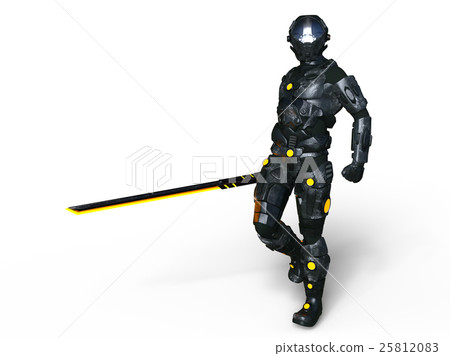 Cyborg Swordsman - Stock Illustration [25812083] - PIXTA
