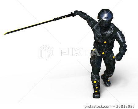 Cyborg Swordsman - Stock Illustration [25812085] - PIXTA