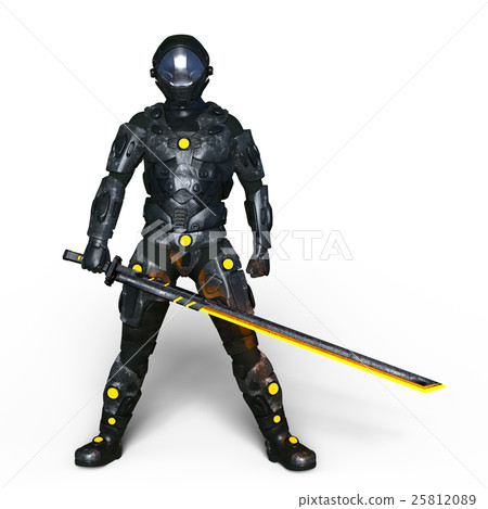 Cyborg Swordsman - Stock Illustration [25812089] - PIXTA