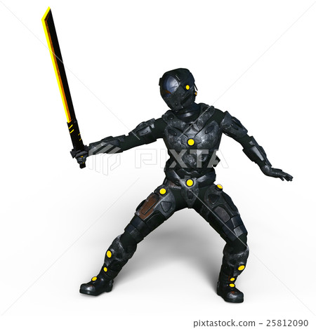 Cyborg Swordsman - Stock Illustration [25812090] - PIXTA