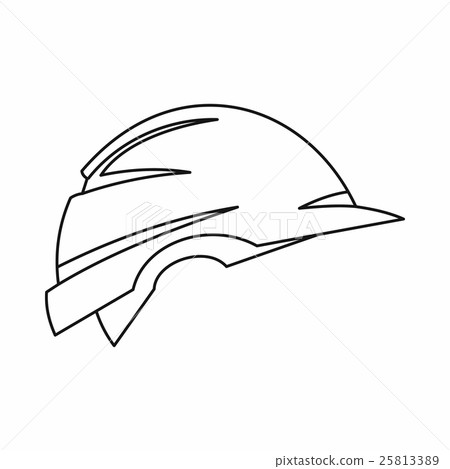 Construction helmet icon, outline style - Stock Illustration [25813389 ...