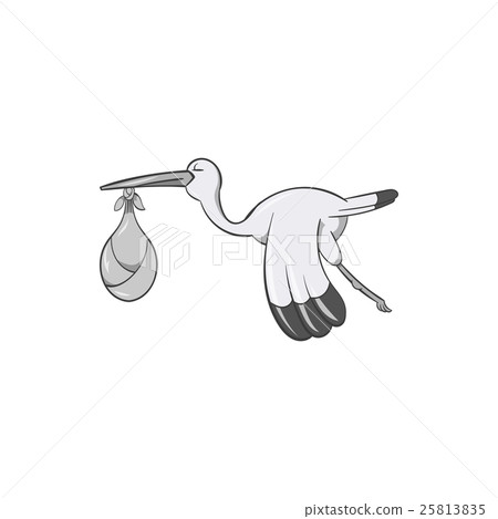 Baby Stork Clip Art Black And White