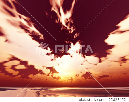Wind and clouds with the sea - Stock Illustration [25828452] - PIXTA