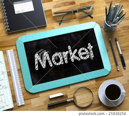 Small Chalkboard with Market. 3D. - Stock Illustration [25830258] - PIXTA