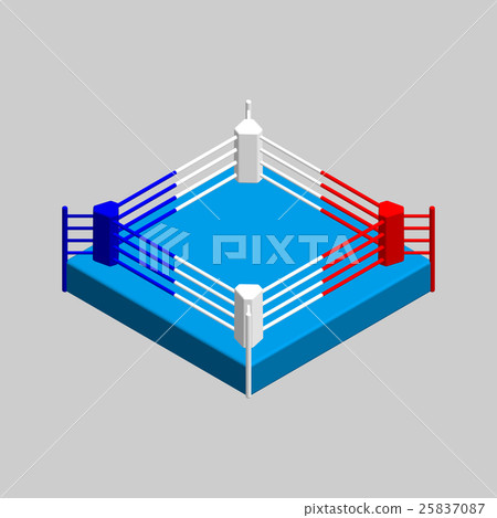 Boxer ring. 3d Vector colorful illustration. - Stock Illustration ...