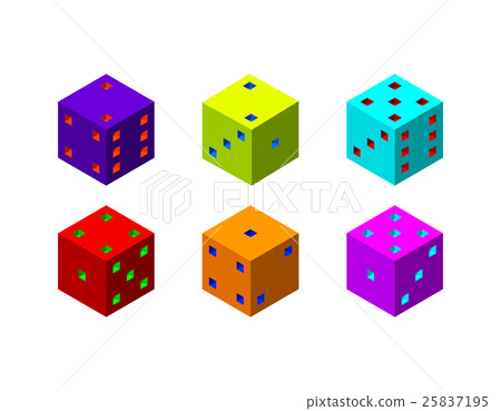 Dice set. 3d Vector colorful illustration. - Stock Illustration ...