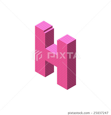 3d pixelated capital letter H. - Stock Illustration [25837247] - PIXTA