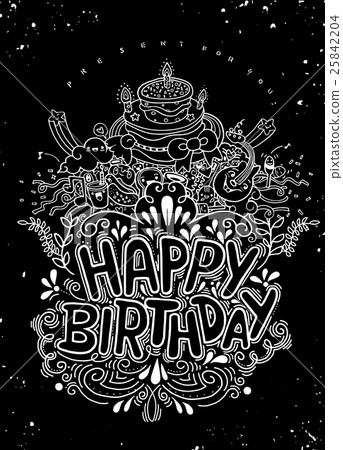 Birthday card design vintage style template - Stock Illustration ...
