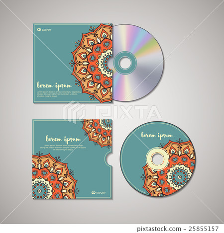 CD cover design template with floral mandala style - Stock Illustration ...
