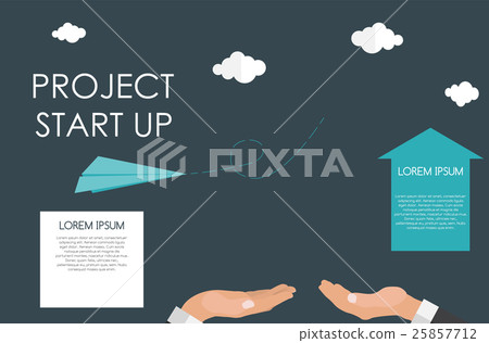 Helping Hand. Quick Start Up Flat Concept. Vector - Stock Illustration ...