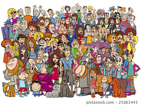 cartoon people in the crowd-插圖素材 [25861443] - PIXTA圖庫