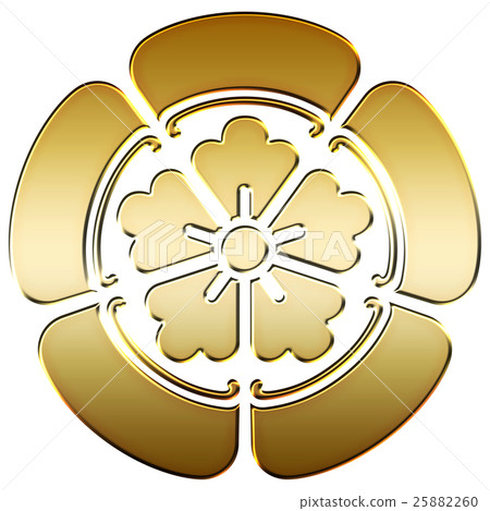 Crest (Oda Nobunaga) Five golden gold golden... - Stock Illustration ...