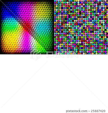 Set of Abstract rainbow colorful tiles mosaic pain - Stock Illustration ...