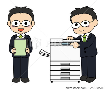 Suit company employee male · copy machine 3 - Stock Illustration ...