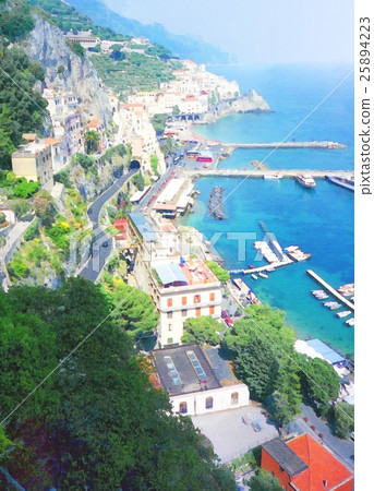 Italy Amalfi - Stock Illustration [25894223] - PIXTA