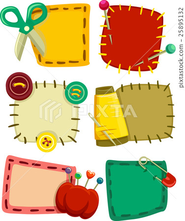 Sewing Patches Frames - Stock Illustration [25895132] - PIXTA
