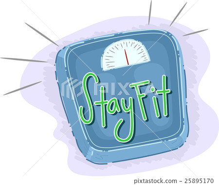Weighing Scale Stay Fit Lettering - Stock Illustration [25895170] - PIXTA