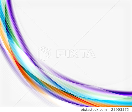 Smooth colorful line on white. Wave abstract - Stock Illustration ...