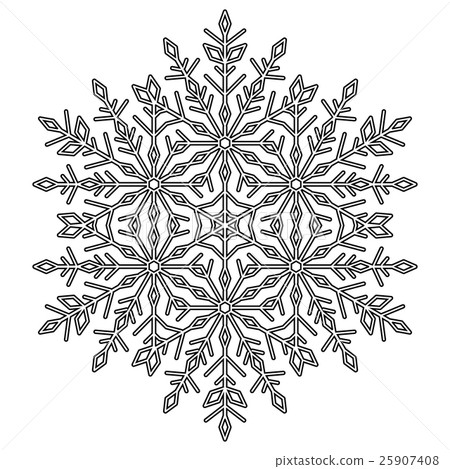 Pretty Vector Round Snowflake - Stock Illustration [25907408] - PIXTA