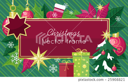 Christmas Sale Frame Vector Flat Style Concept - Stock Illustration ...