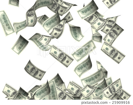 Flying banknotes of dollars - Stock Illustration [25909916] - PIXTA