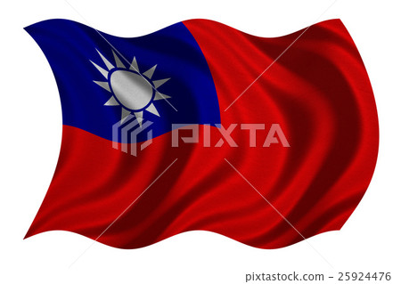 Flag of Taiwan wavy on white, fabric texture - Stock Illustration ...