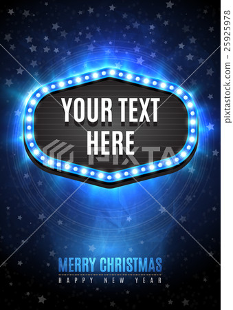 Shining retro light frame banner template in - Stock Illustration ...