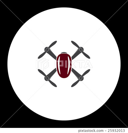 gray and red quadcopter drone isolated symbol icon - Stock Illustration ...