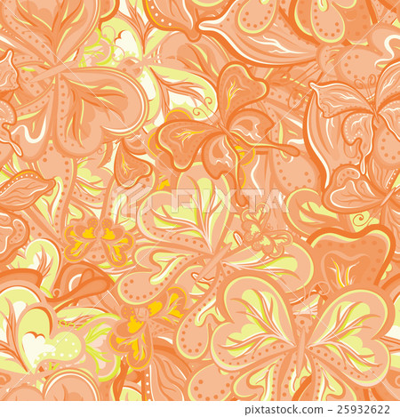 Seamless vector pattern with butterflies for - Stock Illustration ...