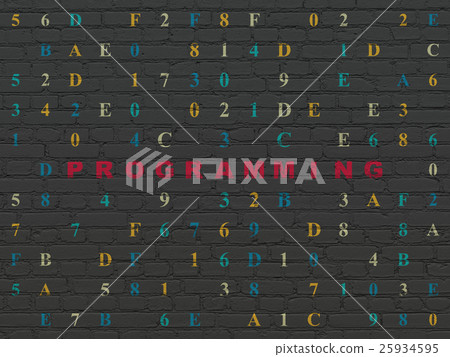 Software concept: Programming on wall background - Stock Illustration ...