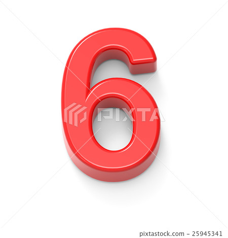 light red number 6 - Stock Illustration [25945341] - PIXTA