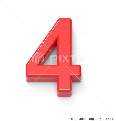 light red number 4 - Stock Illustration [25945345] - PIXTA