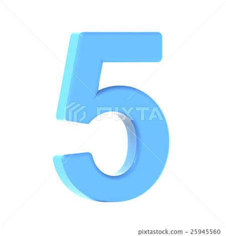 light blue number 5 - Stock Illustration [25945560] - PIXTA