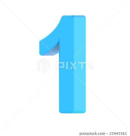 light blue number 1 - Stock Illustration [25945561] - PIXTA