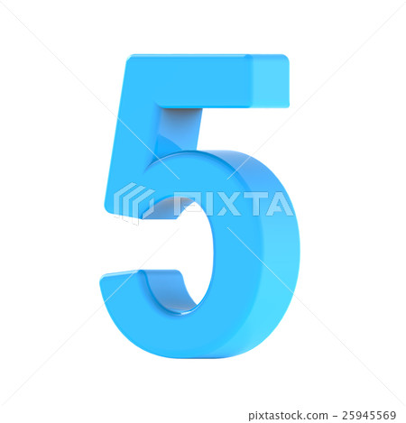 light blue number 5 - Stock Illustration [25945569] - PIXTA