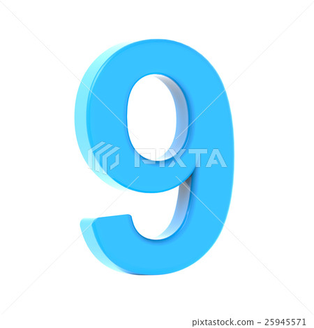 light blue number 9 - Stock Illustration [25945571] - PIXTA