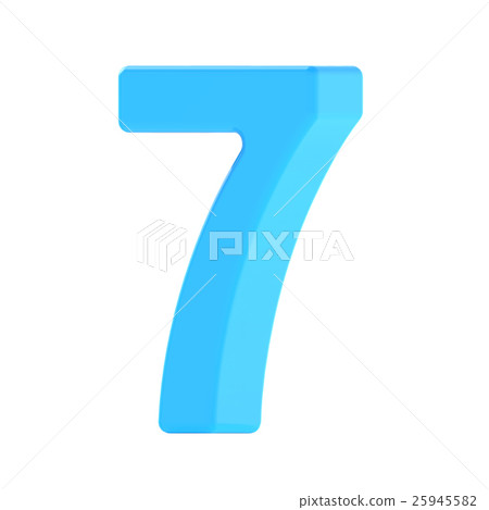 light blue number 7 - Stock Illustration [25945582] - PIXTA